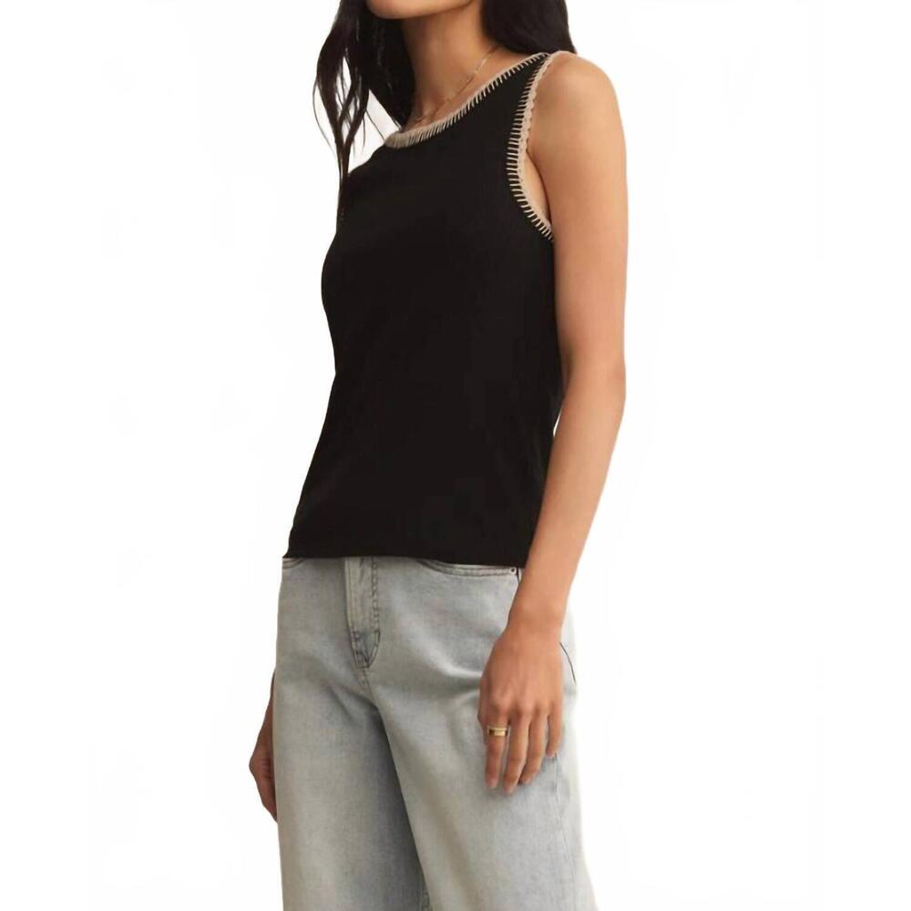 Z Supply | Tops | New Z Supply Social Whipstitch Tank Top In Black ...